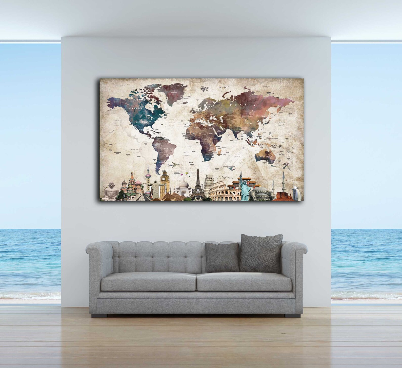 Push Pin Map Push Pin Travel Map Push Pin World Map Push - Etsy