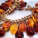 ACCESSOCRAFT Rootbeer-orange Festoon Necklace Lucite, Gold Tone, Large ...