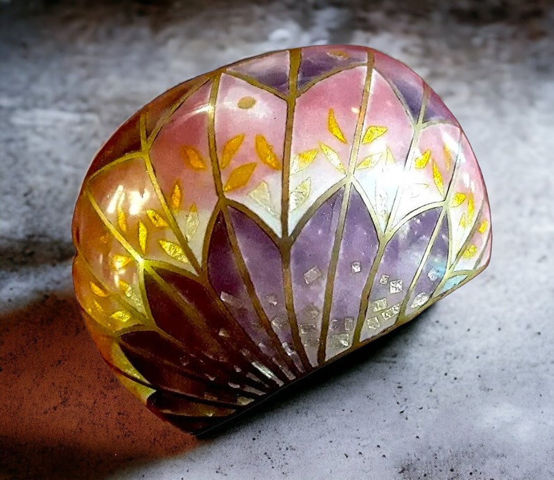 DAVID KUO Feather Pattern Bracelet Cuff, Champleve Enamel, Peacock ...