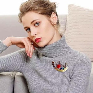 Brutalist BAT AMI Sterling Gemstones Brooch Pendant - Etsy