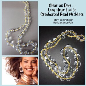 Long Clear Lucite Balls Necklace 40 Hand Knotted - Etsy