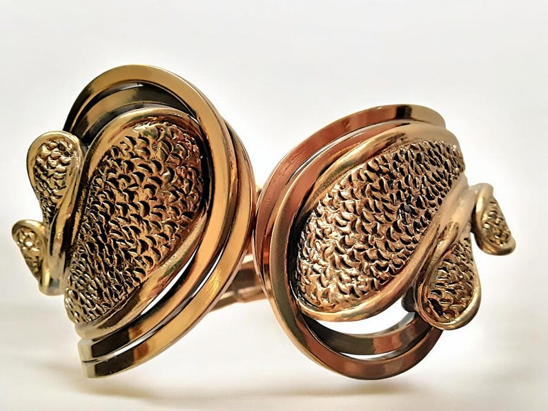 Modernist TORTOLANI Bracelet-clamper, Gold Plate, MCM, Designer Vintage ...