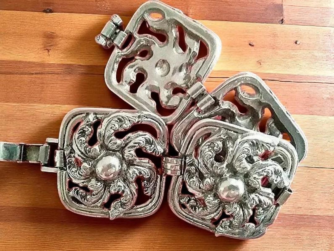 Huge Repousse Pot Metal Bracelet, Sun/floral Motif, Wide, Impressive ...