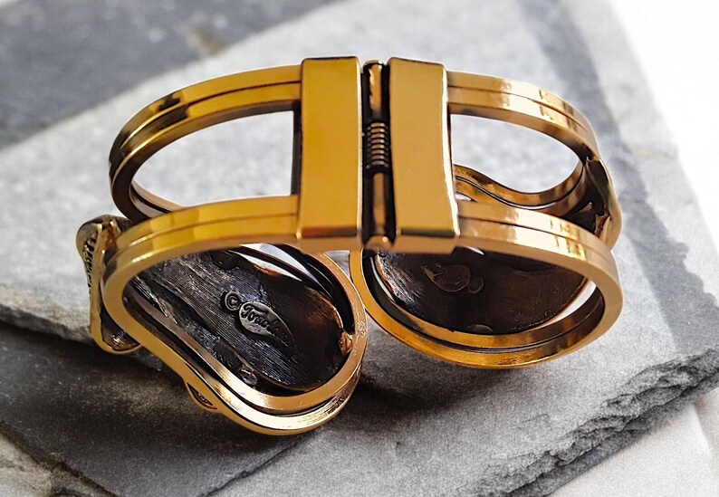 Modernist TORTOLANI Bracelet-clamper, Gold Plate, MCM, Designer Vintage ...