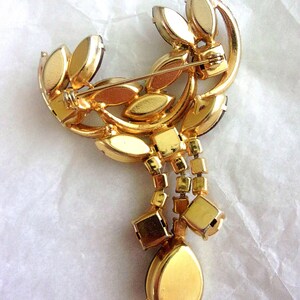 Topaz AB Rhinestone Dangle Large Brooch, Brilliant, Gold Plated ...