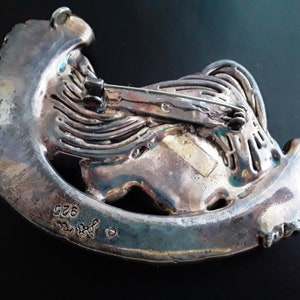 Brutalist BAT AMI Sterling Gemstones Brooch Pendant - Etsy