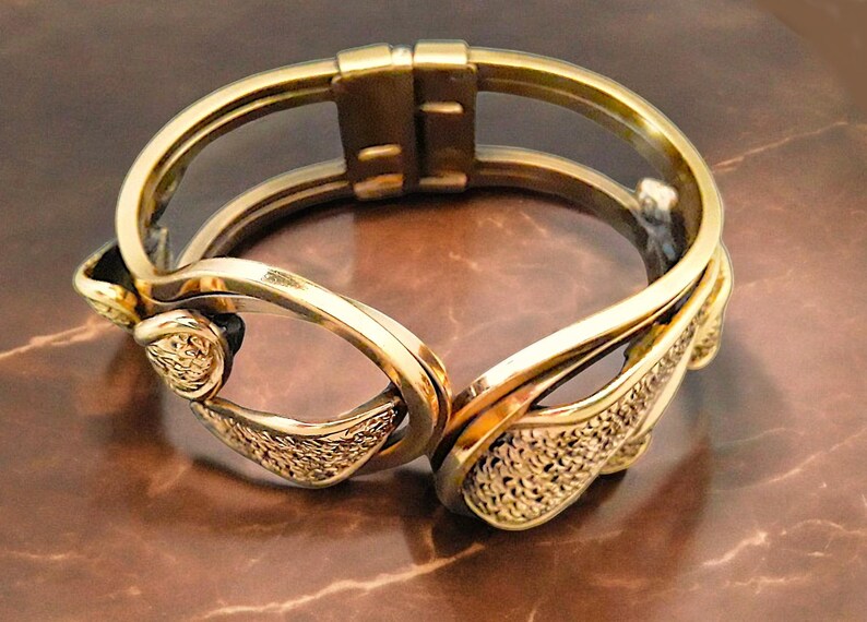 Modernist TORTOLANI Bracelet-clamper, Gold Plate, MCM, Designer Vintage ...