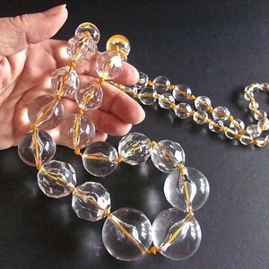 Long Clear Lucite Balls Necklace 40 Hand Knotted - Etsy
