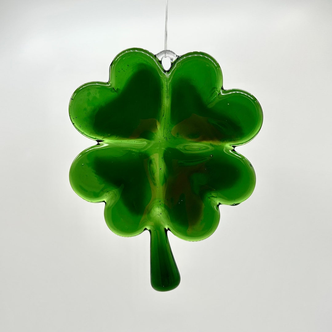 Glass Blown Hanging Four Leaf Clover - Etsy