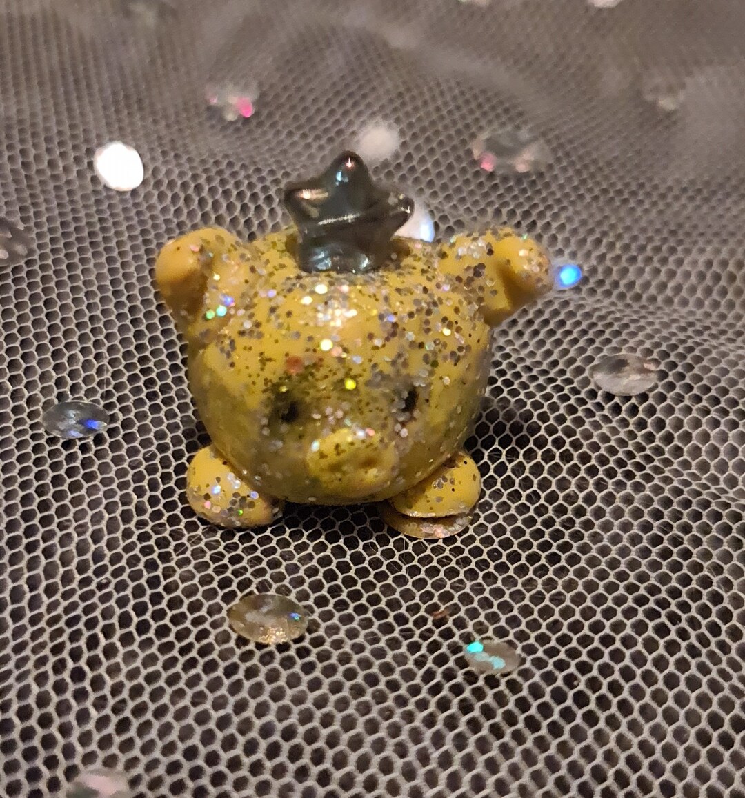 Miniature Golden Clay Glitter Pig - Etsy