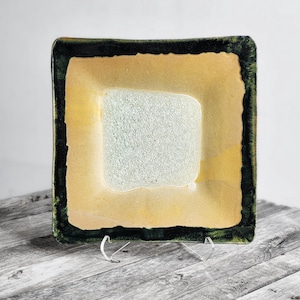 Large Square Tray Straight Edge Made to Order: Fused Glass Tray, Ceramic Tray, Handmade Ceramic ...