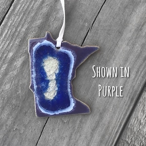 Minnesota State Shaped Ornament Geode Ceramic Handmade - Etsy