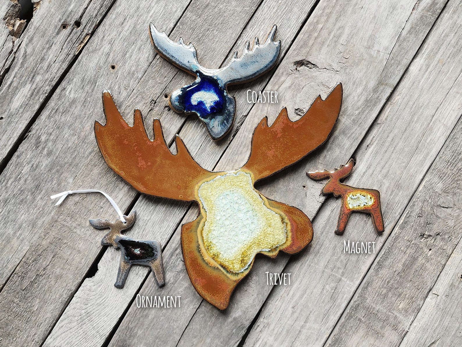 Moose Fridge Magnet Handmade Ceramic Geode - Etsy
