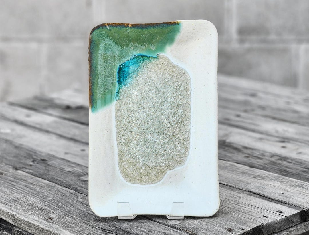 Ceramic Geode Tray Small Straight Edge Rectangle Made to Order: Fused Glass, Ceramic Tray ...