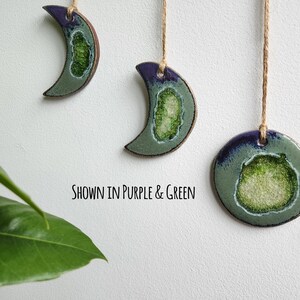 Moon Phase Ceramic Wall Hanging With Birch Wood - Etsy