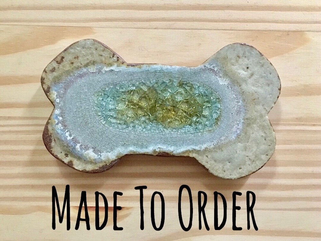 DOG BONE GEODE Crackle Coaster: Ceramic Drink Coaster Bone - Etsy