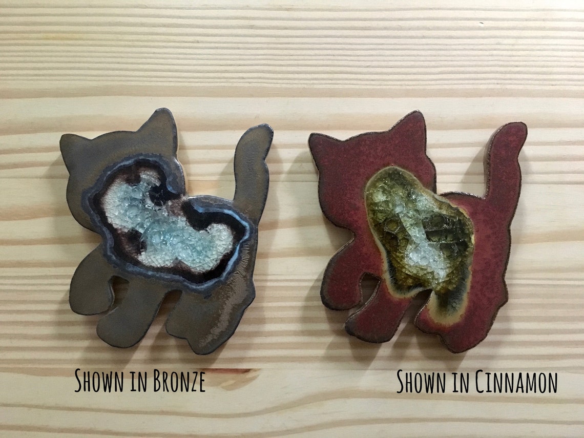 CAT GEODE CRACKLE Coaster: Ceramic Drink Coaster Kitty Cat | Etsy