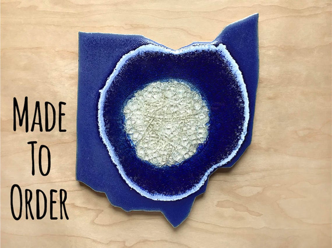 OHIO GEODE CRACKLE Trivet: Ohio Custom Trivet Personalized | Etsy