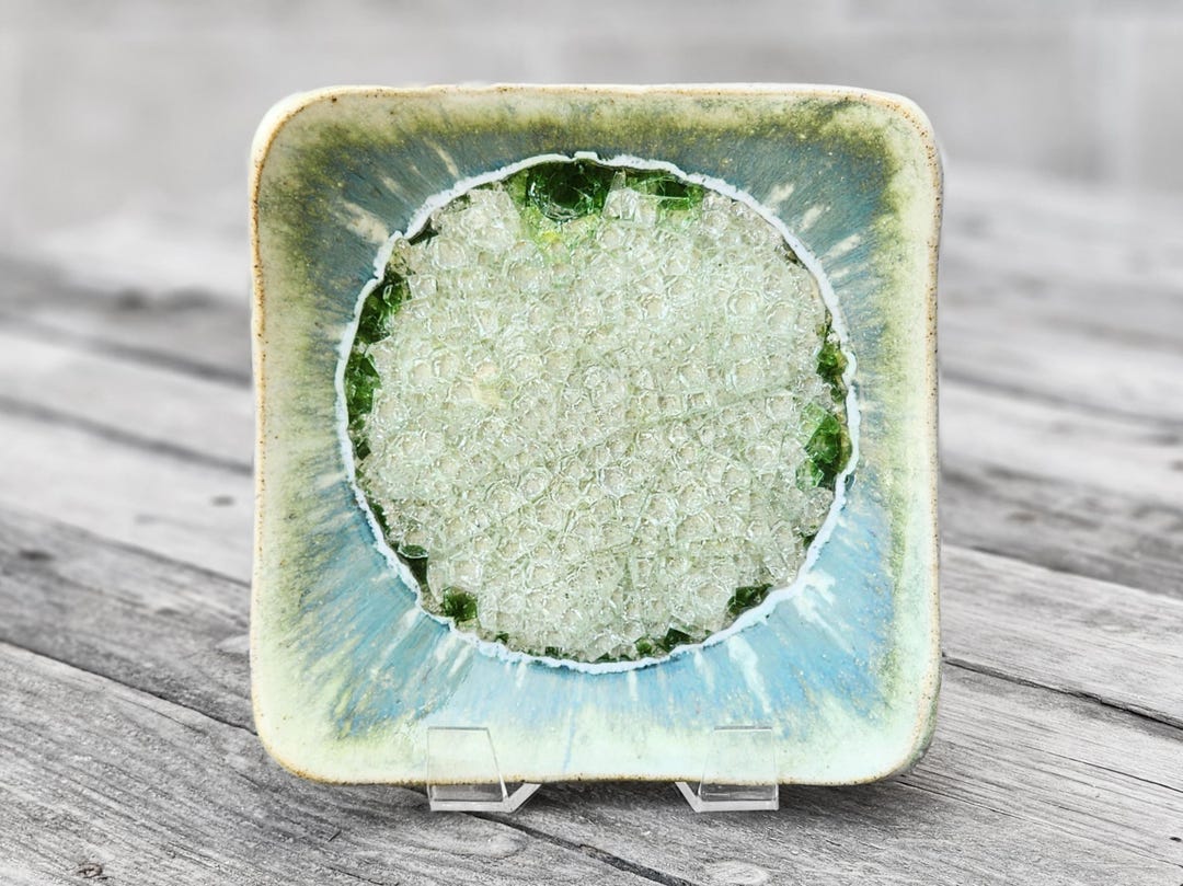 Handmade Wonton Shaped Dish Large Made to Order: Geode Trinket Dish, Square Dish, Square Bowl ...