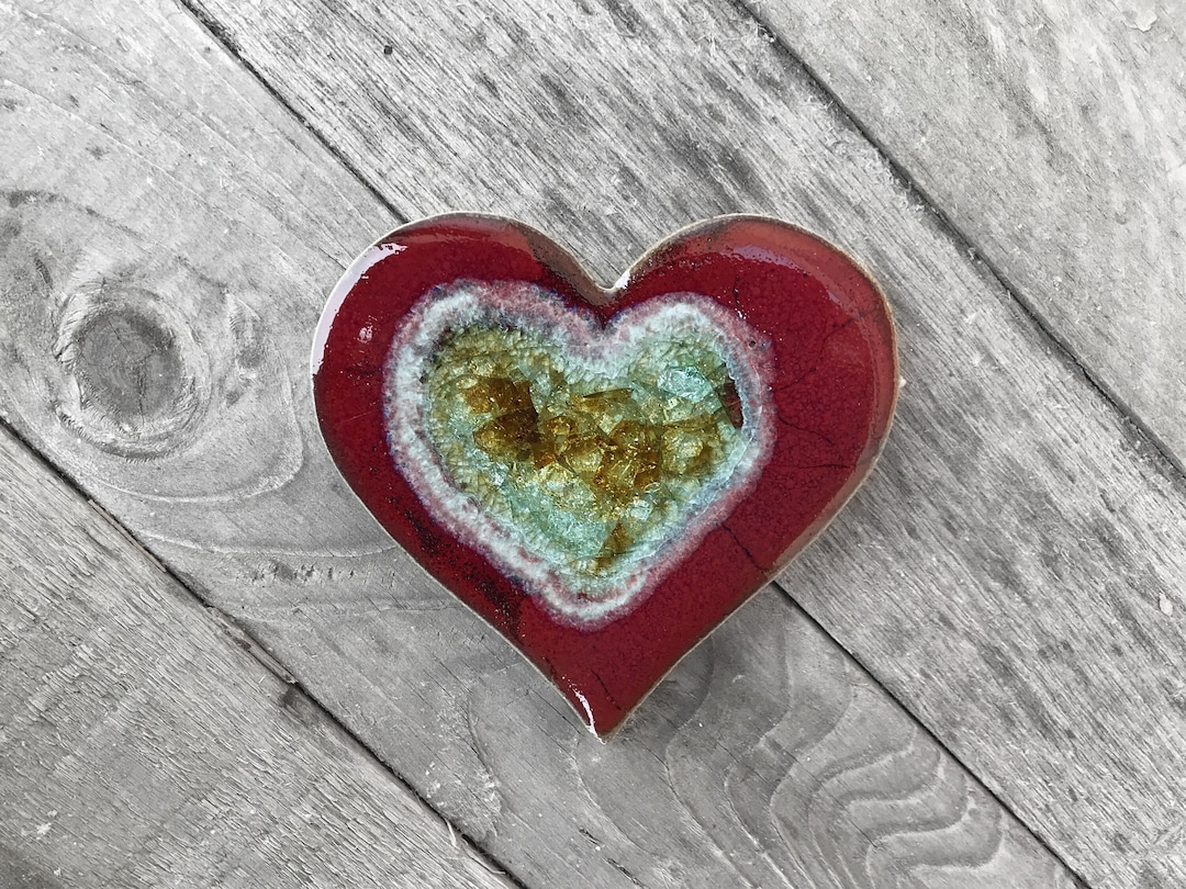 Handmade Ceramic Heart Coaster - Etsy