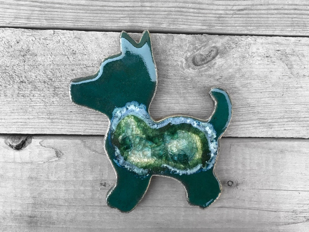 Dog Coaster: Ceramic Drink Coaster, Puppy Coaster, Geode Coaster, Dog ...
