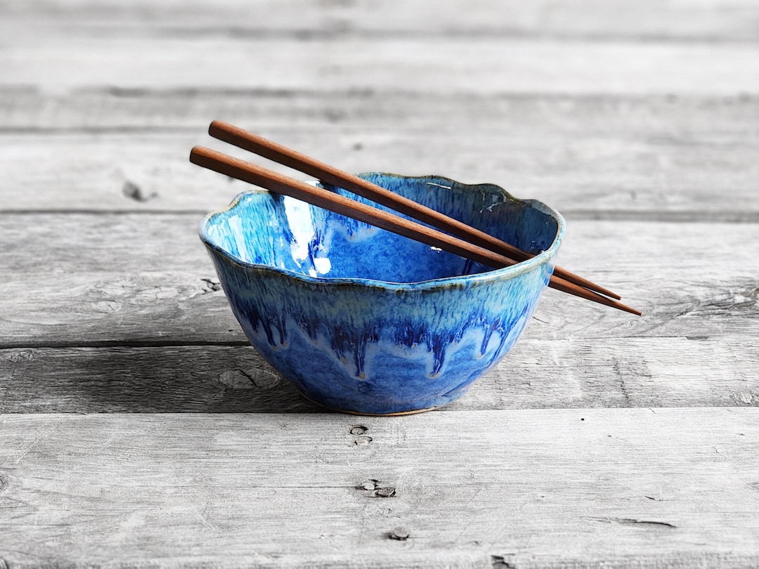 Chopstick Bowl Handmade With Wood Chopsticks, Squared-off Edge, Noodle Bowl, Ramen Bowl, Pho ...