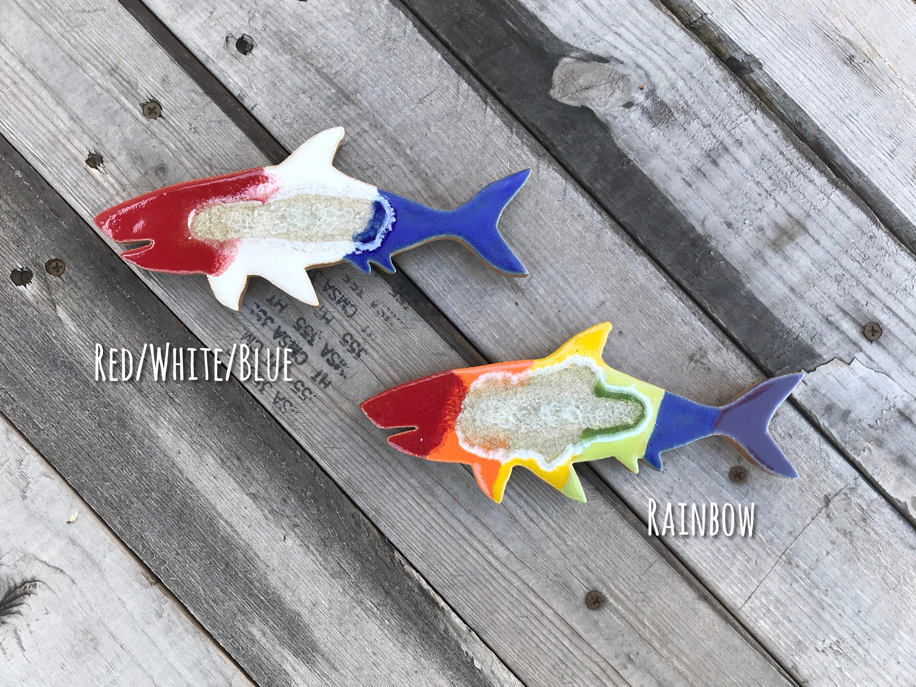 SHARK GEODE CRACKLE Coaster: Ceramic Drink Coaster Shark | Etsy