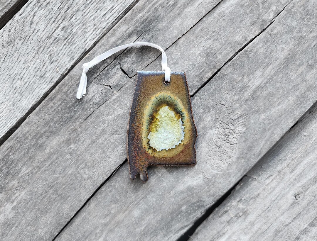 Alabama State Ornament Handmade Ceramic Geode - Etsy