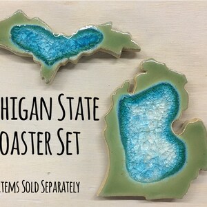 UPPER PENINSULA MICHIGAN Geode Crackle Coaster: Ceramic Drink Coaster ...