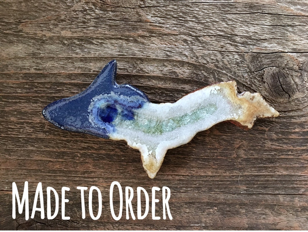 UPPER PENINSULA MICHIGAN Geode Crackle Coaster: Ceramic Drink Coaster ...