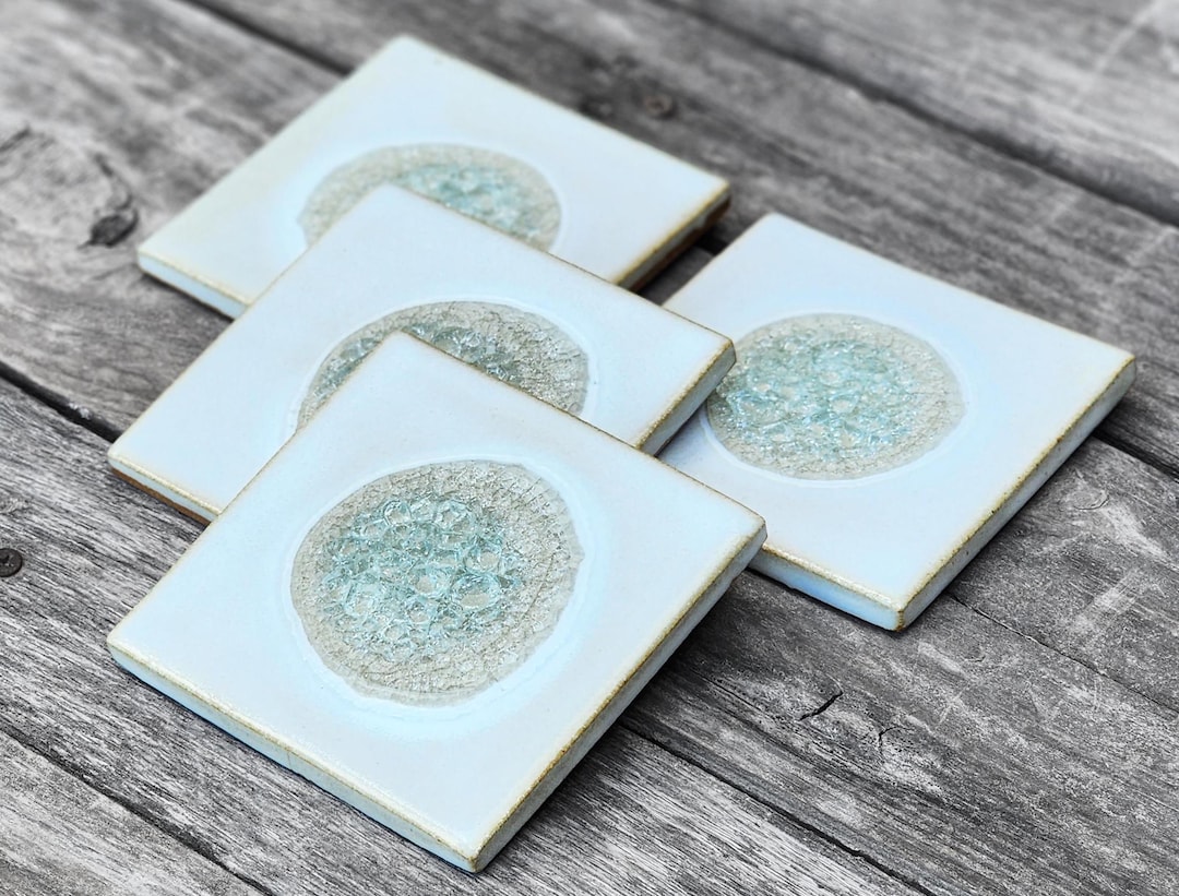 Eggshell White Ceramic Geode Coaster - Etsy