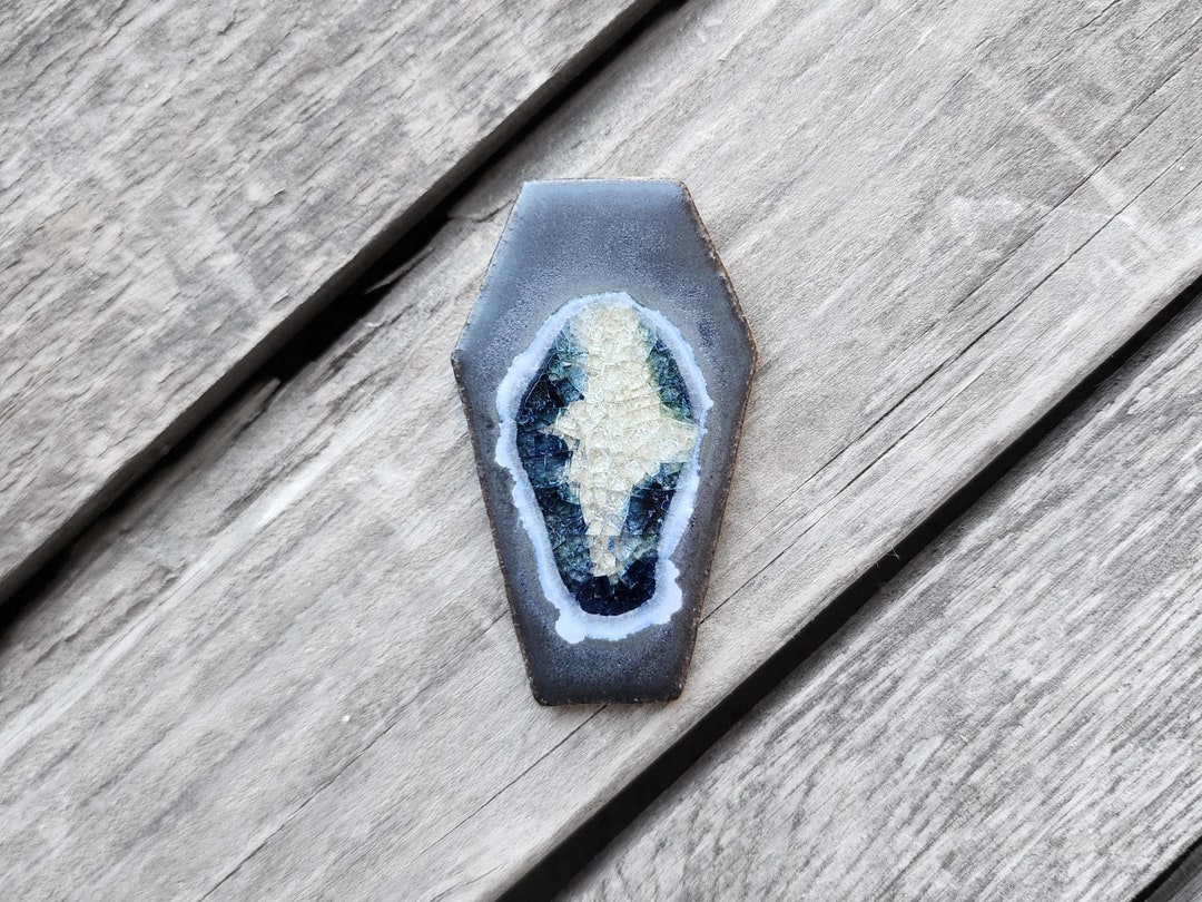 Ceramic Coffin Halloween Magnet - Etsy