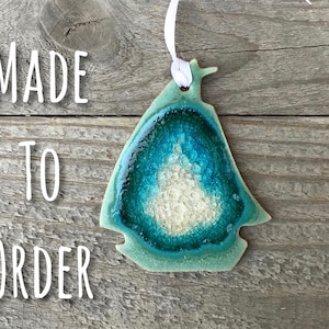 SAILBOAT GEODE CRACKLE Ornament: Decorative Ornament, Sailboat ...