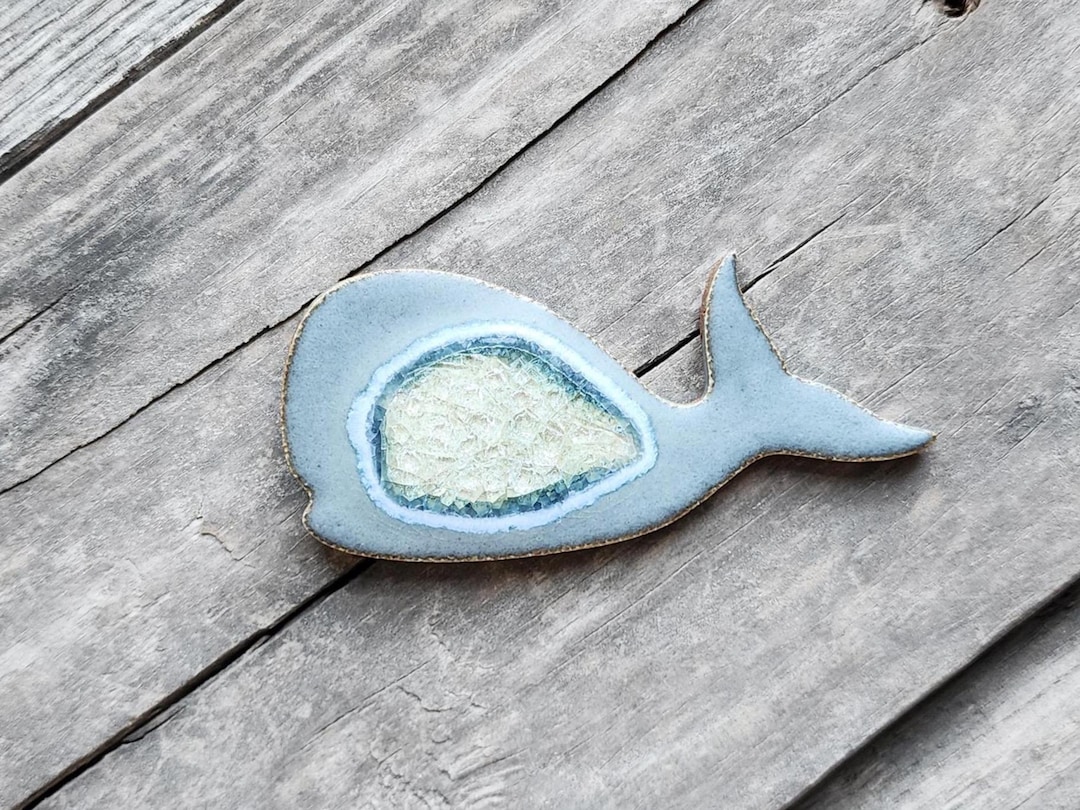 Whale Fridge Magnet Handmade Ceramic Geode - Etsy