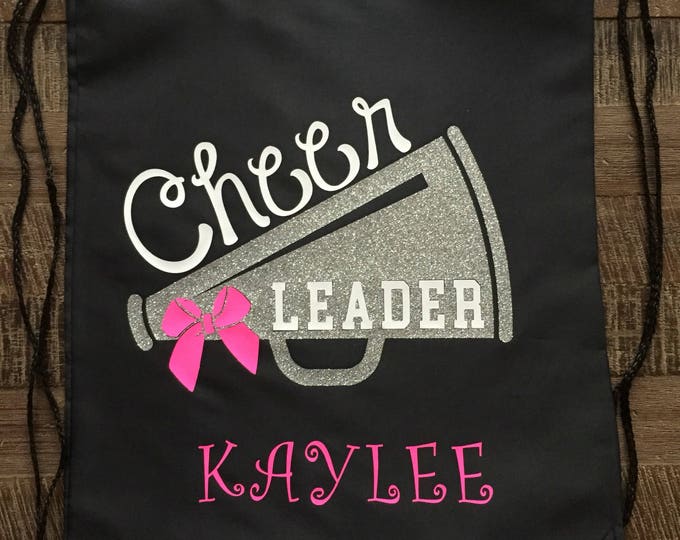 Cheerleader Glitter Megaphone Drawstring Bag/backpack, Cheer Bag - Etsy