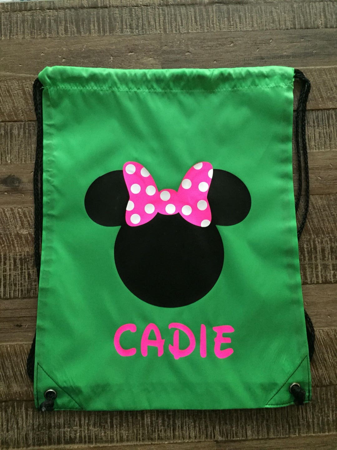 Disney Minnie Mouse Inspired Drawstring Bag/backpack - Etsy