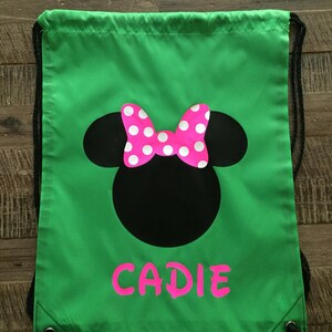 Disney Minnie Mouse Inspired Drawstring Bag/backpack - Etsy