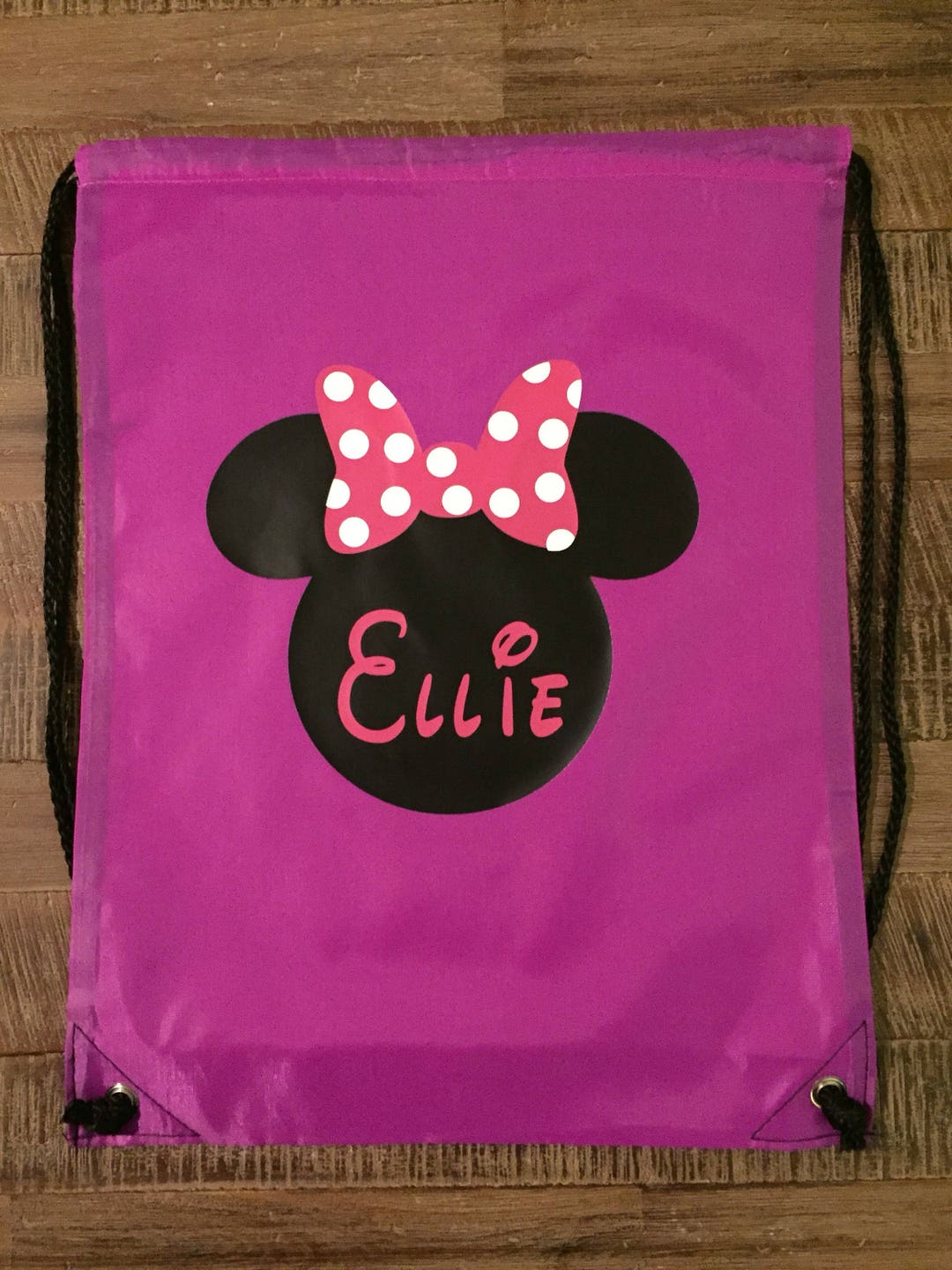Disney Minnie Mouse Inspired Drawstring Bag/backpack - Etsy