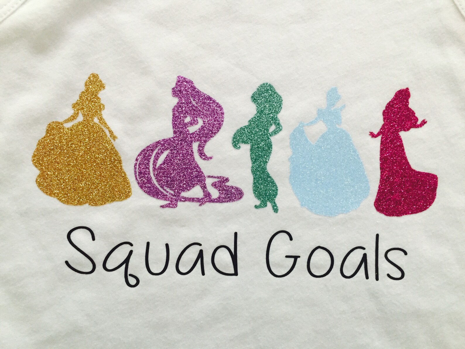 Adult-disney Princess Squad Goals Glitter Shirt/tank | Etsy