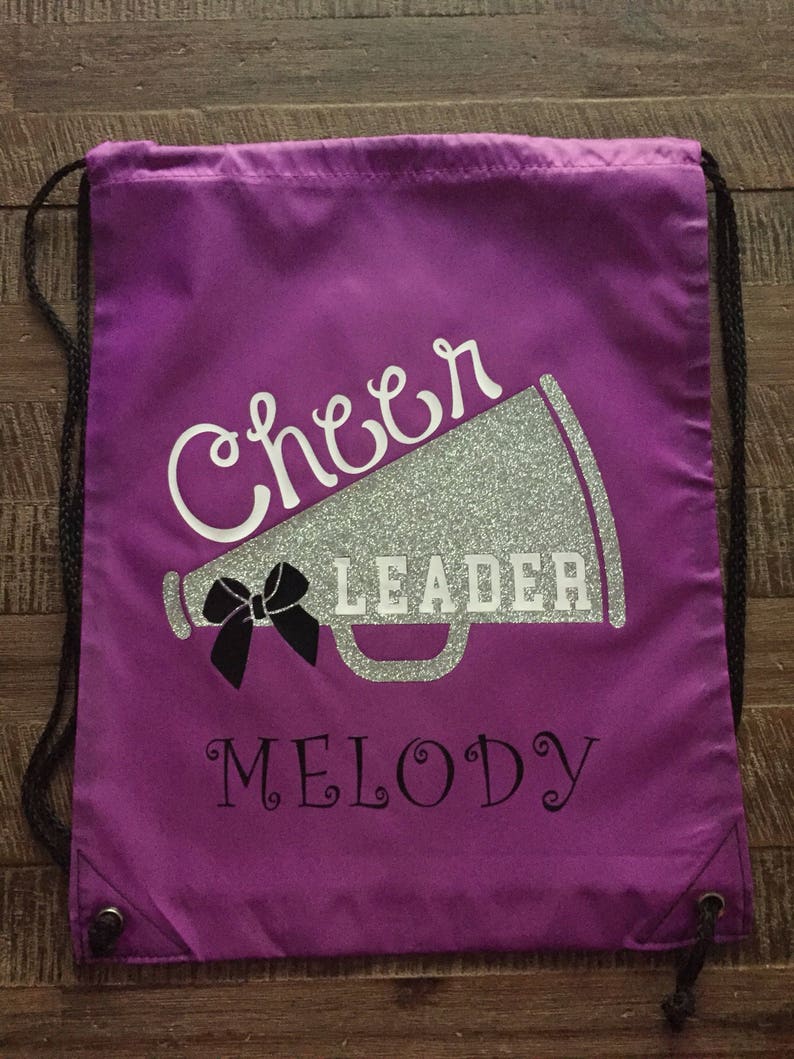 Cheerleader Glitter Megaphone Drawstring Bag/Backpack Cheer | Etsy
