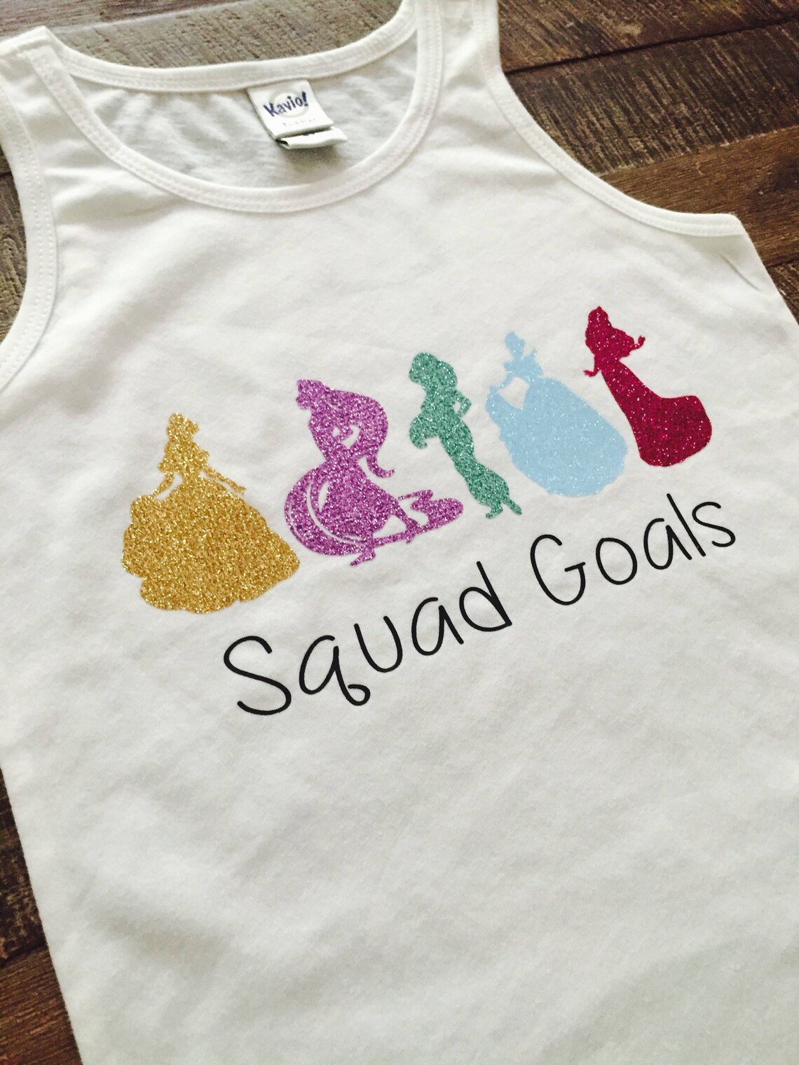 Adult-disney Princess Squad Goals Glitter Shirt/tank | Etsy