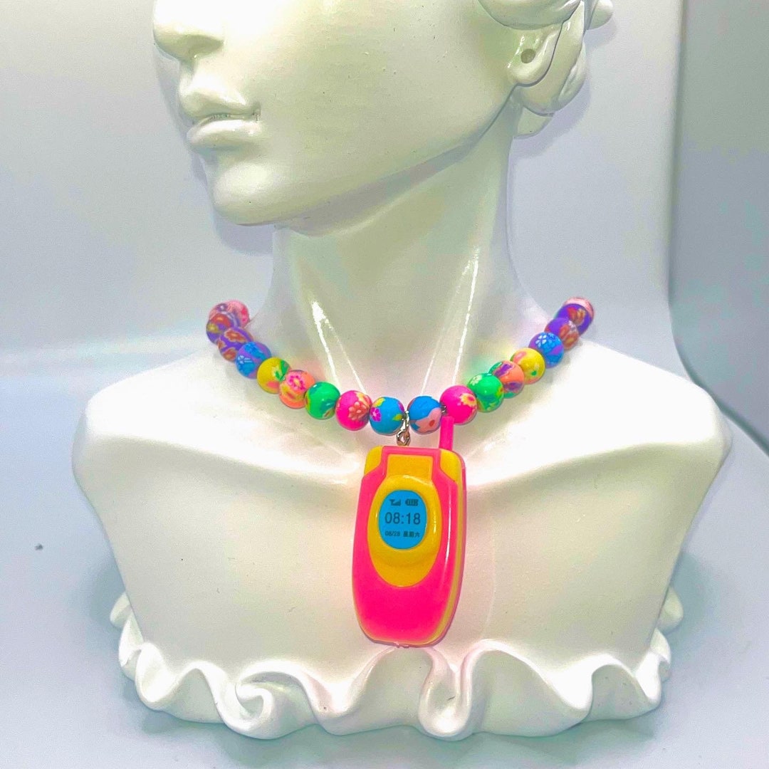 Colorful Choker Kidcore Toy Phone Cellphone Charm Pendant - Etsy