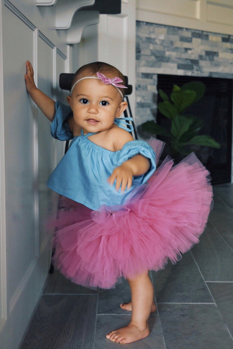 Rose Baby Tutu, Rose Pink Tutu, First Birthday Tutu, Fluffy Tutu for ...