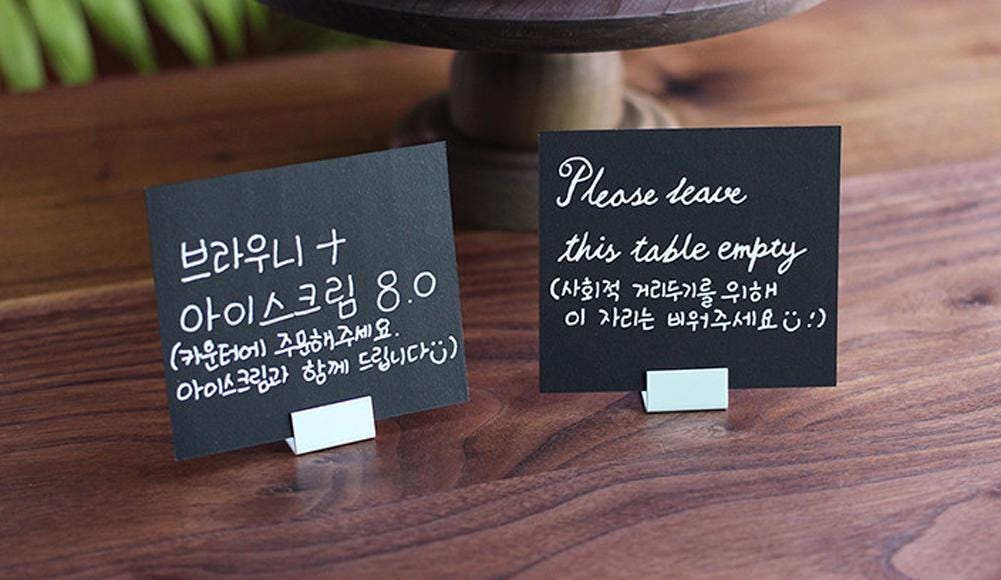 10 Black White Display Name Tag Holder Steel Food Label Card Menu Stand ...