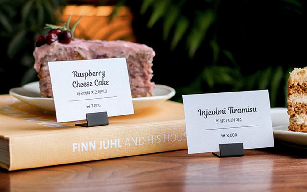 10 Black White Display Name Tag Holder Steel Food Label Card Menu Stand ...