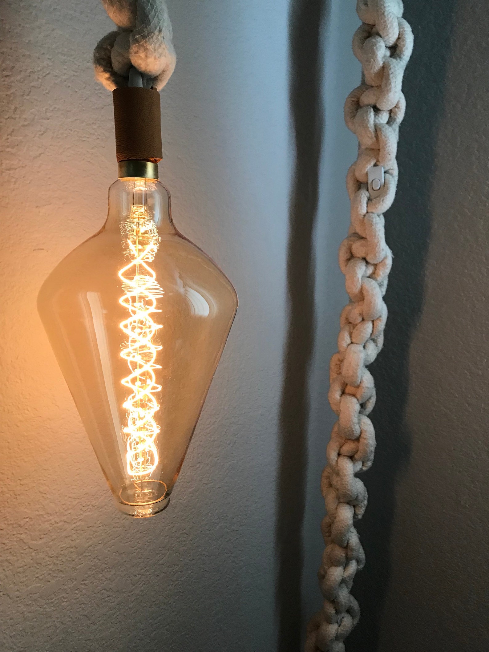 Large Macrame Light - Etsy