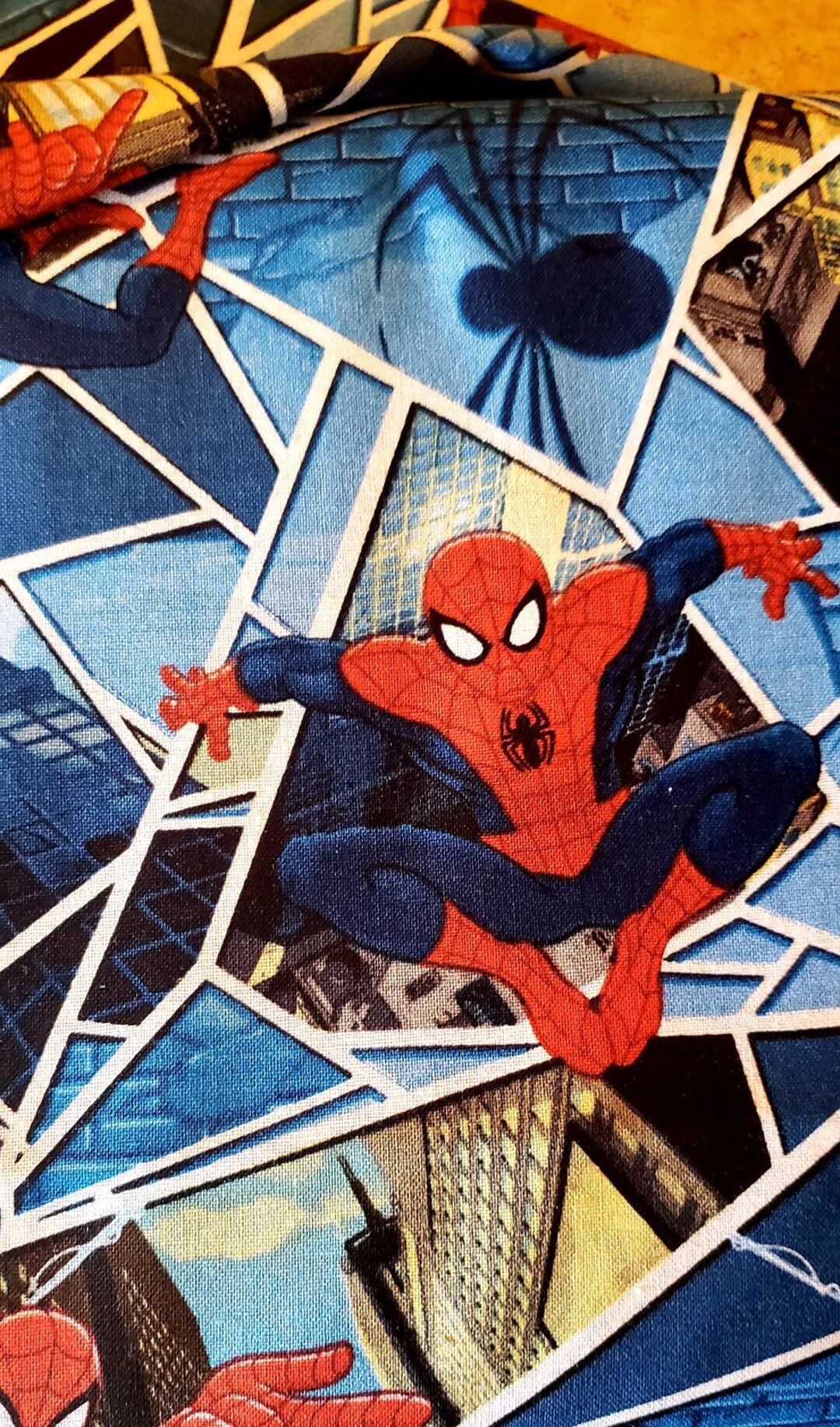 Spiderman Super Hero Marvel Avengers Panes Fabric Blue 1 - Etsy
