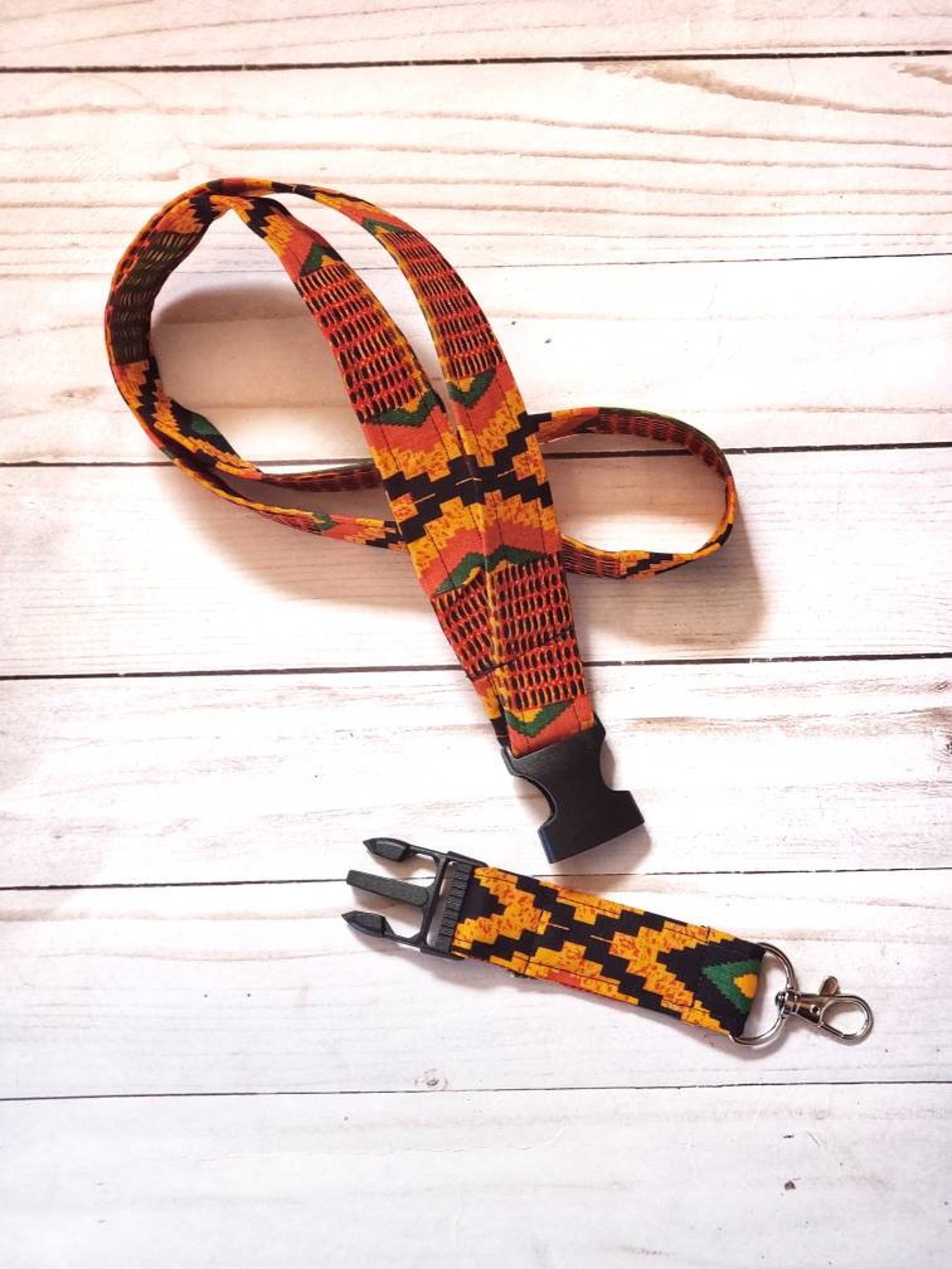 Quick Release Fabric Lanyard, African Print Lanyard, Cheetah Print ...