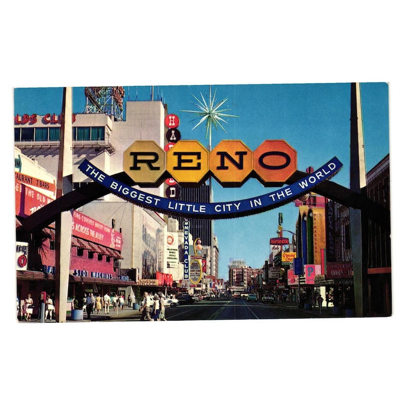 Vintage Postcard Reno Arch Virginia Street Nevada Gambling Vacation ...