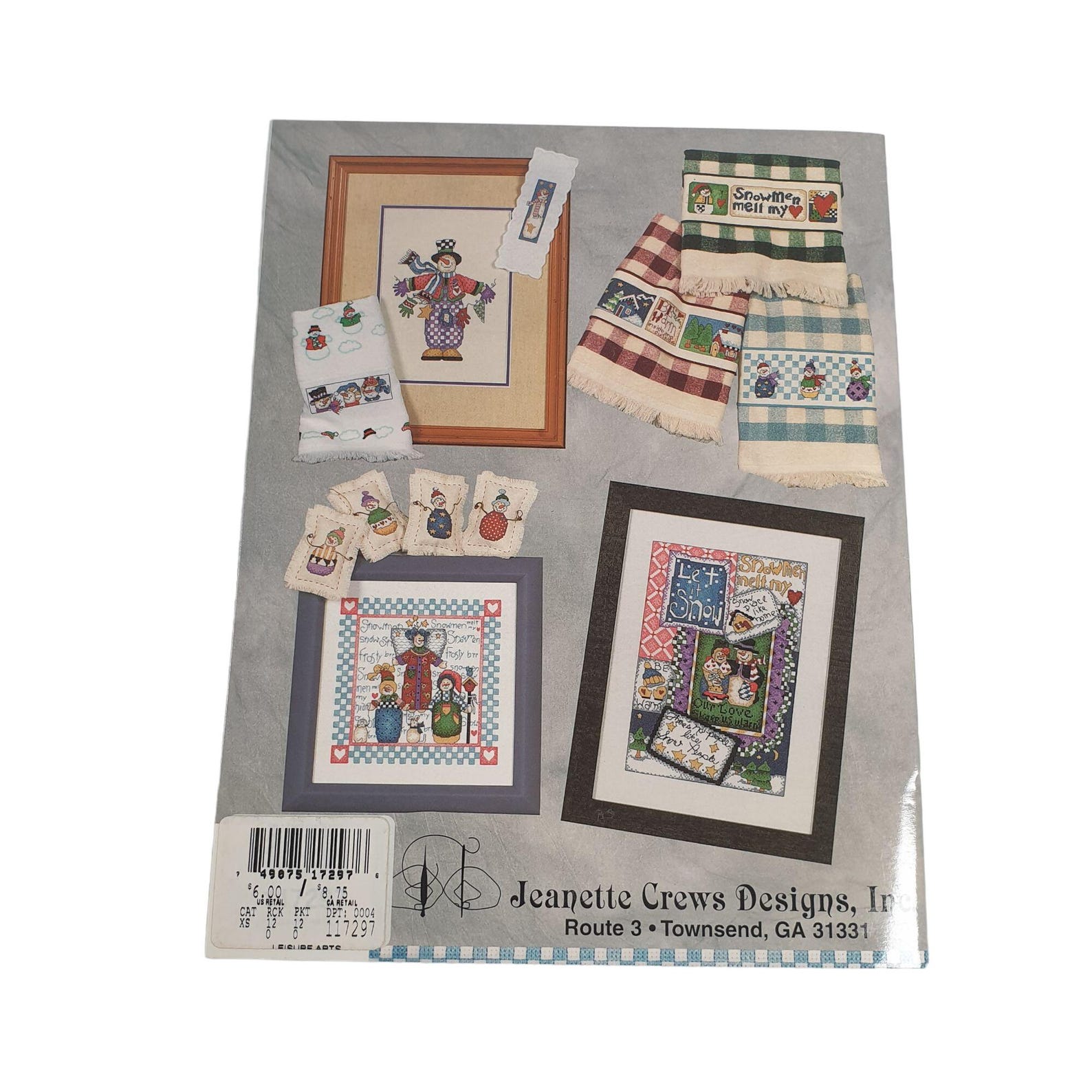 Jeanette Crew Designs Snow Folks at Home Counted Cross Stitch Pattern ...